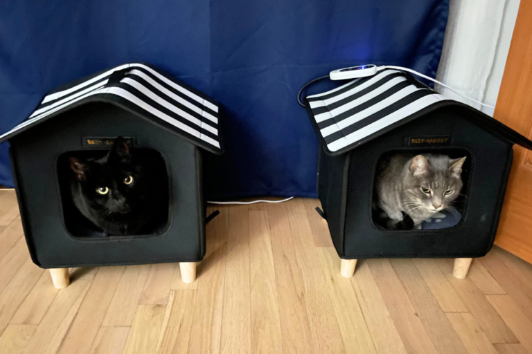 I recently splurged on two cozy heated pet houses for my adorable furry ...